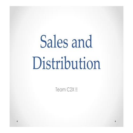 Sales & Distribution | PDF