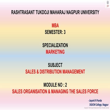 Sales & Distribution Management Module 2.pdf
