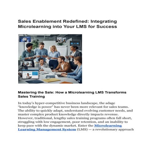 Sales Enablement Redefined_ Integrating Microlearning into Your LMS for ...