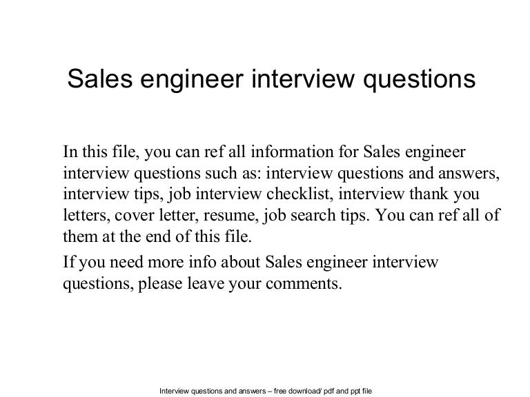 Sales Engineer Interview Questions sales-engineer-interview-questions