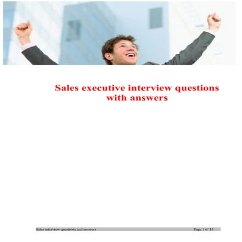 Sales executive interview questions | DOC