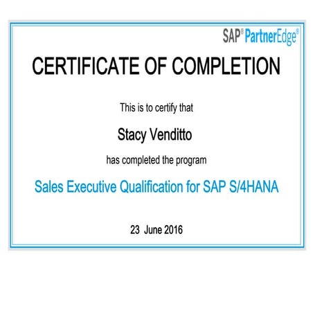 Sales executive qualification for sap s4 hana | PDF