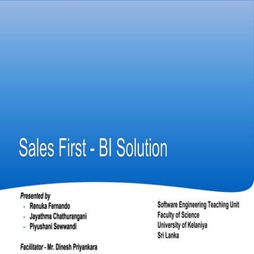 Sales first - BI solution using Power BI | PPT