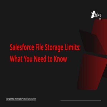 How to Handle Salesforce File Storage Limits | XfilesPro | PPT