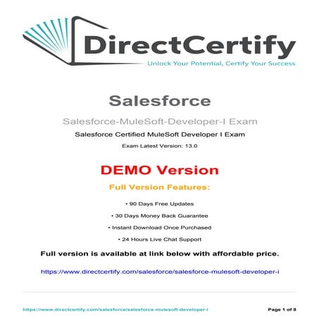 Salesforce MuleSoft Developer I Certification – Exam Guide 2025 | PDF