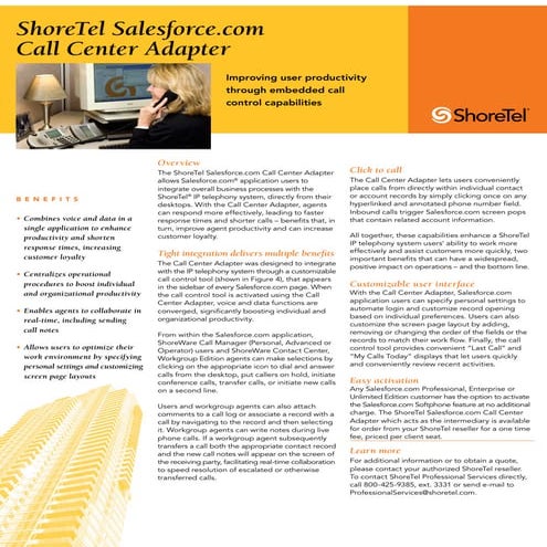 Salesforce Call Center Datasheet | PDF