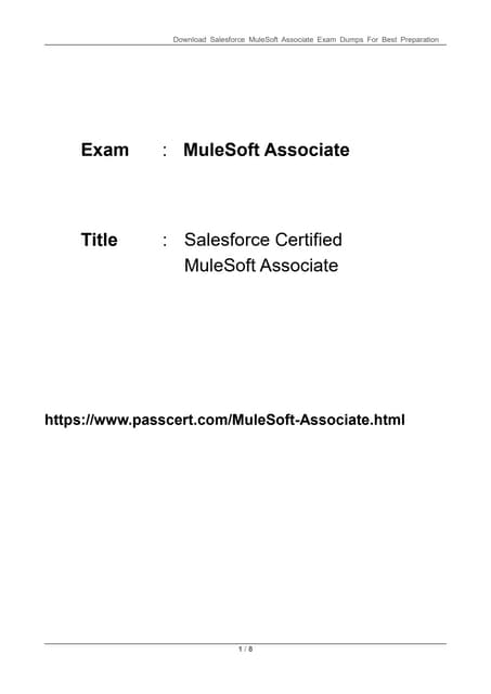 Salesforce Certified Mulesoft Associate Exam Dumps Pdf