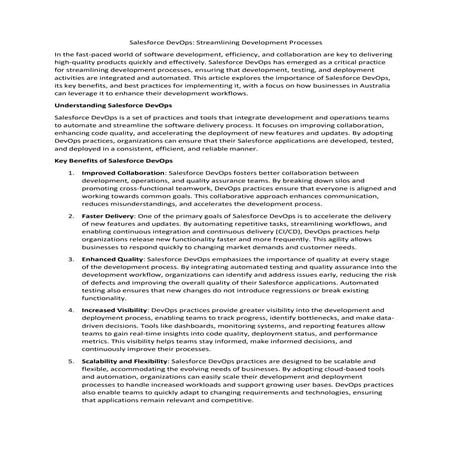 Salesforce Devops Streamlining Development Processes Pdf