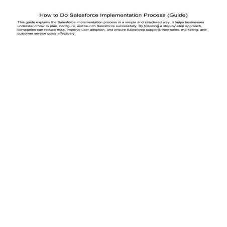 Salesforce Implementation Process Guide 2026 | PDF