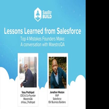 Lessons Learned from Salesforce: Top 4 Mistakes Founders Make: A conversation with MaestroQA | PPT