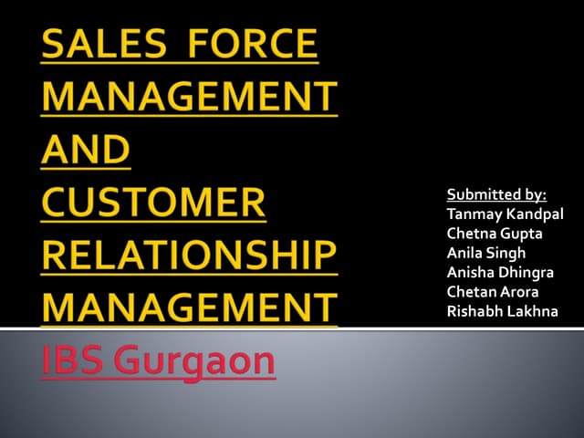 Sales Force Management Presentation 1 | PPTX