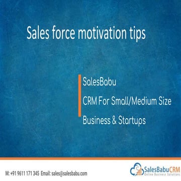 Sales force motivation tips | PPT