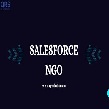 Salesforce For Nonprofit Organizations Qr Solutions Ppt