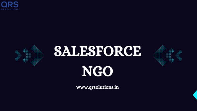Salesforce For Nonprofit Organizations Qr Solutions Ppt