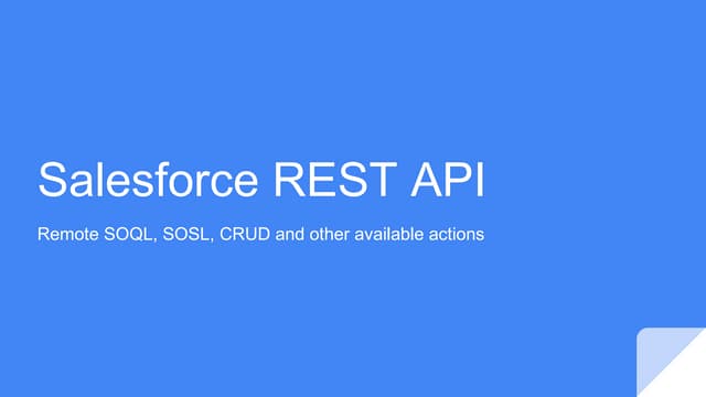 Salesforce Rest Api Ppt