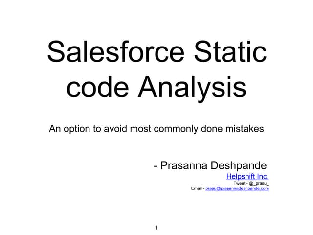 Salesforce Static Code Analysis Ppt 5251