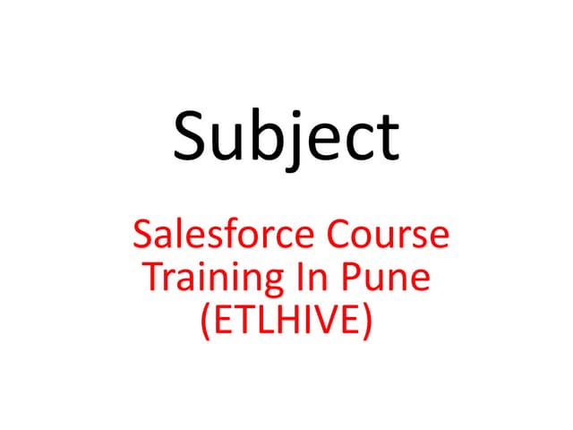 Salesforce Apex Training Roadmap Basic to Advance | PPTX