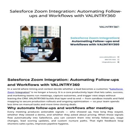 Salesforce Zoom Integration - VALiNTRY360 | PPTX