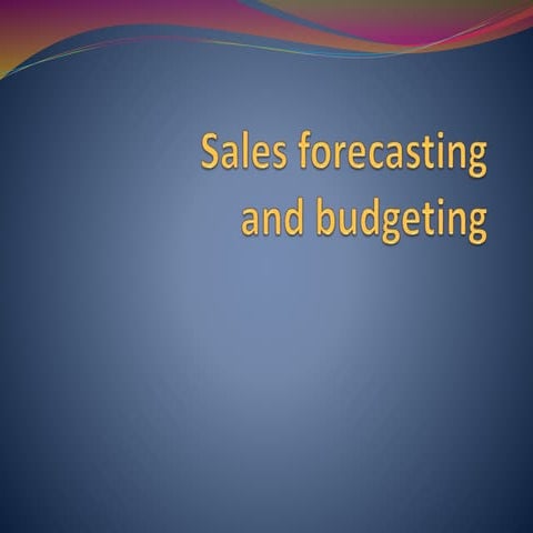 Sales forecasting | PPTX