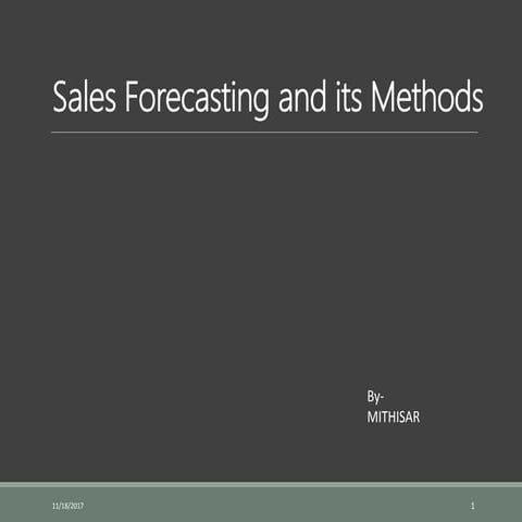 Sales forecasting methods | PPTX