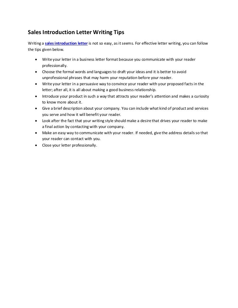 Sales Introduction Letter Writing Tips sales-introduction-letter-writing-tips