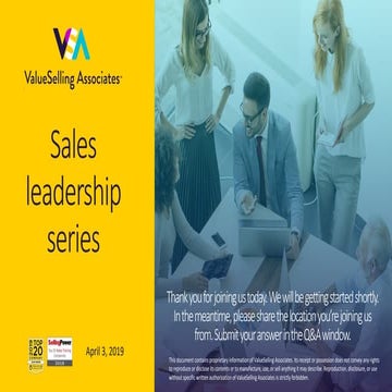 Sales Leadership Series: Better Sales Coaching Through Performance ...