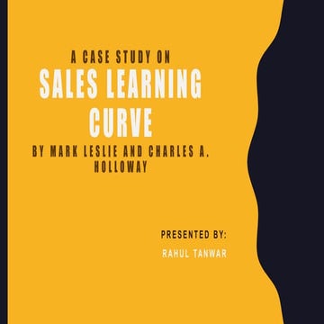 Sales Learning Curve - Sales Management | PPTX