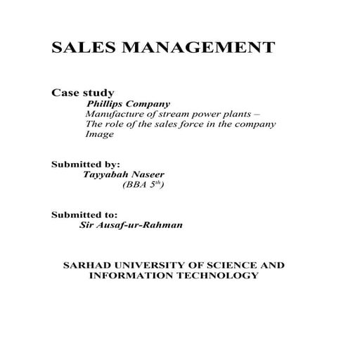 Sales management | DOC