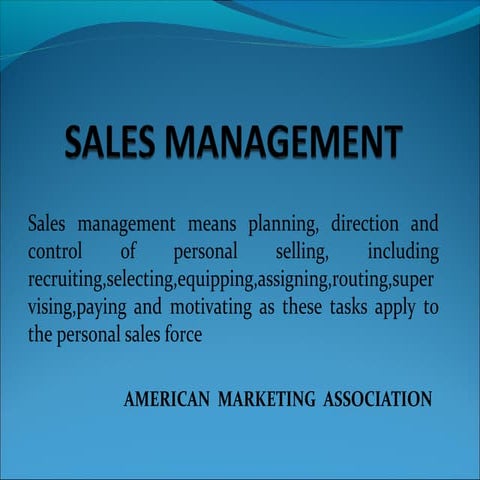 Sales management 1 | PPT