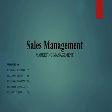Sales Management | PPT