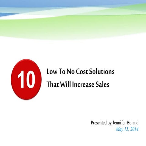 Low Cost Solutions That Will Increase Car Sales | PPTX