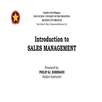 Sales management intro | PPTX