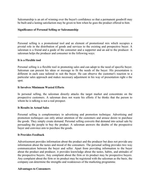 The Personal Selling Process | PPT