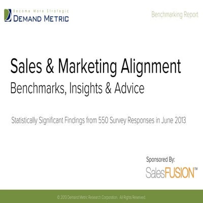 Sales & Marketing Alignment Benchmarking Report Summary | PDF