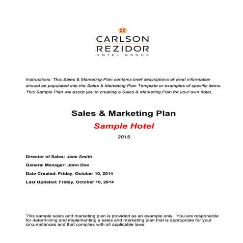 Sales & Marketing plan sample | PDF