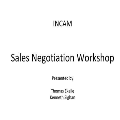 Sales negotiation training | PPT
