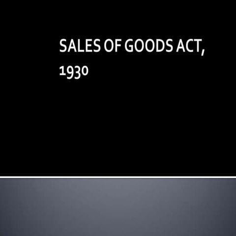 Salesofgoodsact | PPTX