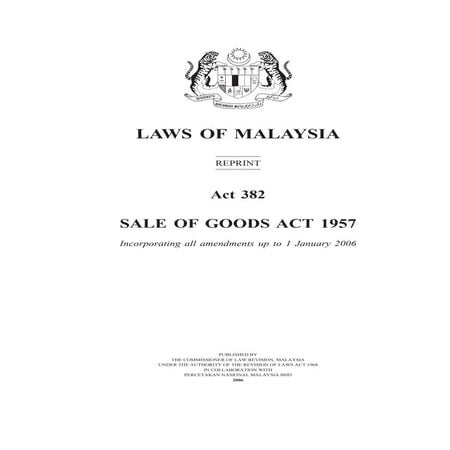 Sales of goods act 1957 | PDF