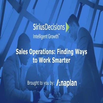 Sales operations: finding ways to work smarter | PPTX