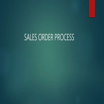Sales order process | PPTX