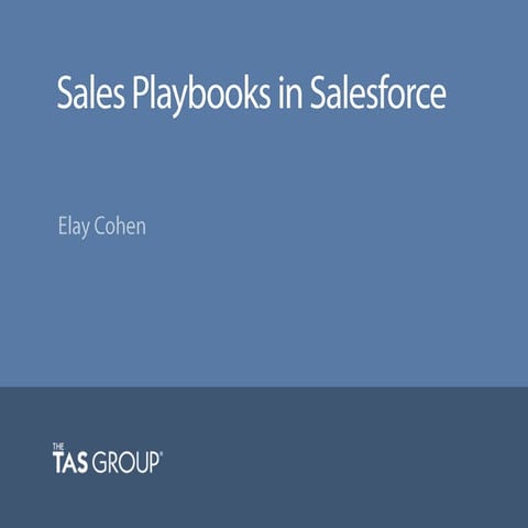 Sales Webinar | Sales Playbooks in Salesforce | PPTX