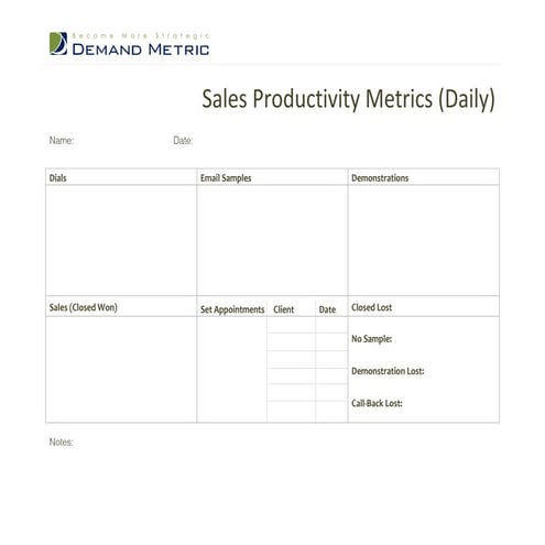 Sales Productivity Metrics (Daily) | PPT