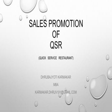 Sales promotion of qsr | PPTX