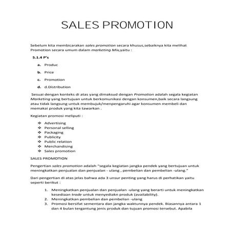 Sales Promotion | PDF