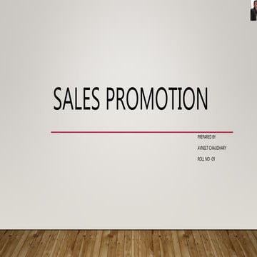 Sales promotion | PPT