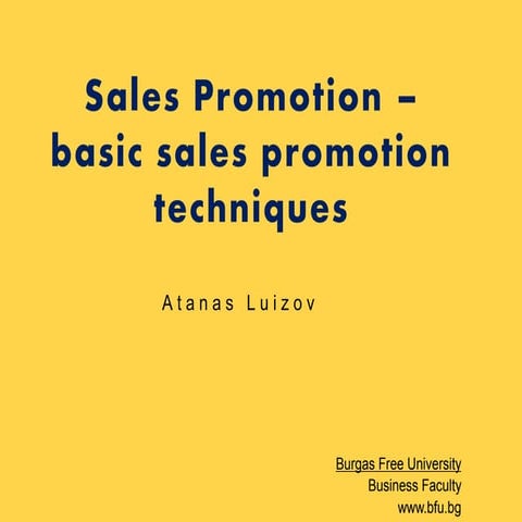 Sales promotion: basic sales promotion techniques | PDF