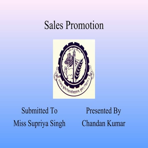 Sales Promotion by chandan | PPT