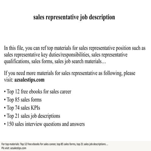 Sales representative | PPTX