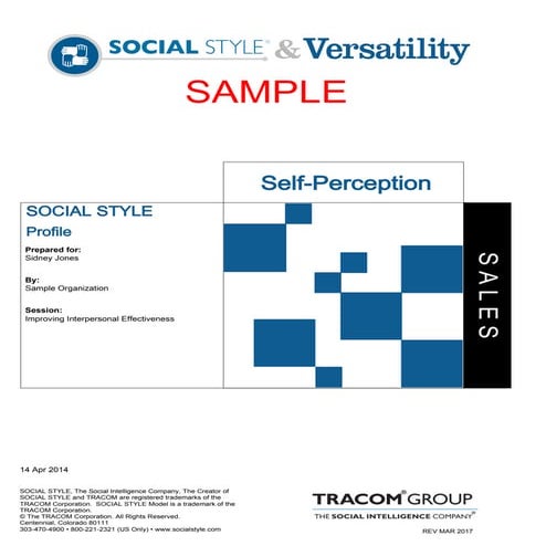 Sales self perception social style & versatility profile | PDF