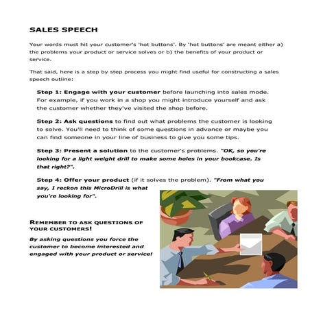 Sales speech | PDF